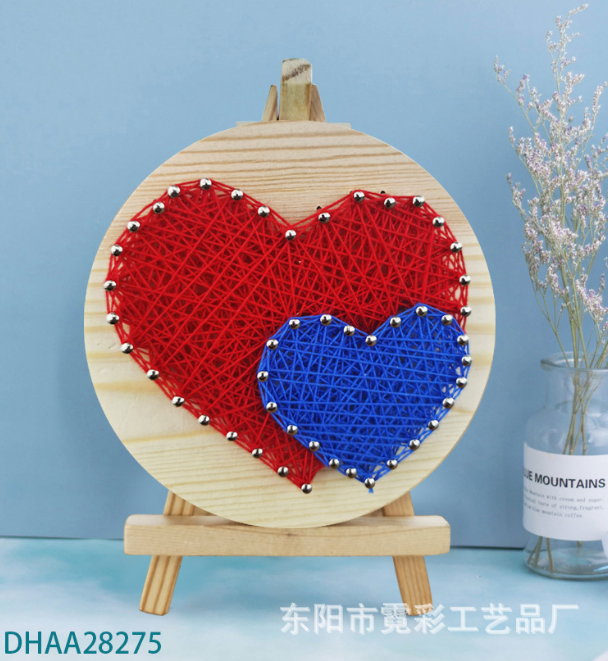 Red Hearts String Art Kit with Stand. Simple Decorative DIY String Art ...
