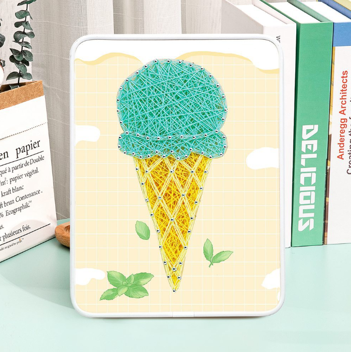 Ice Cream String Art Kit with Stand. Simple Decorative DIY String Art ...